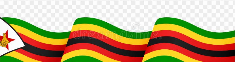 Zimbabwe Flag Wave Isolated on Png or Transparent Background Vector ...