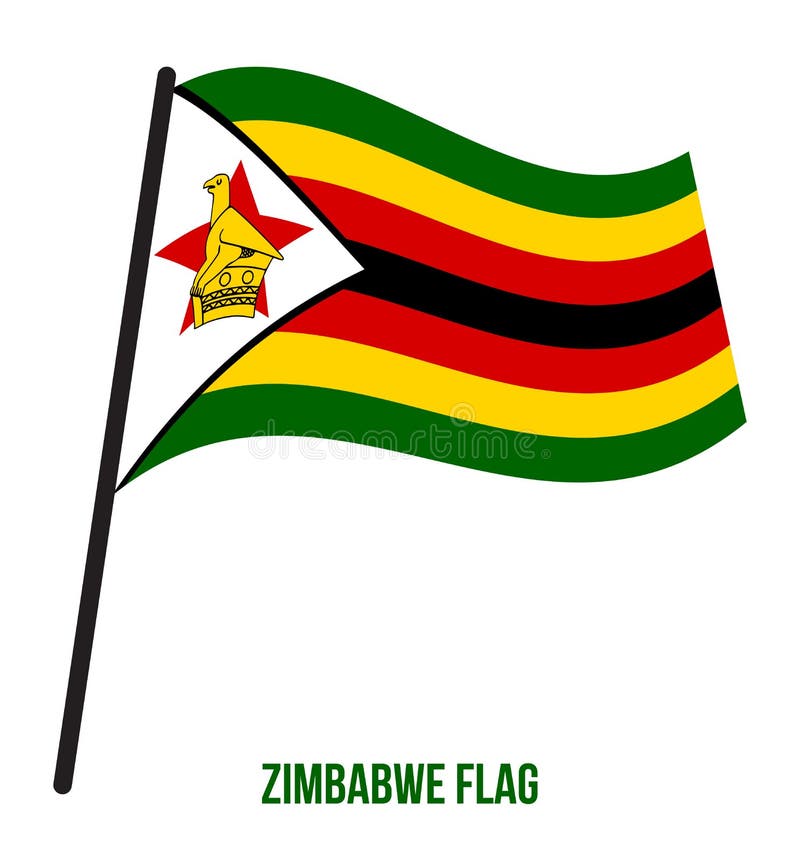 Zimbabwe Flag Waving Vector Illustration On White Background Zimbabwe