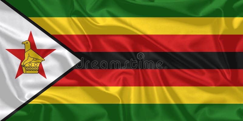 Zimbabwe Flag Wind Waving Close Up Stock Illustration - Illustration of ...