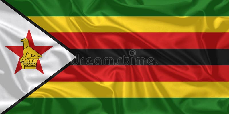 Zimbabwe Flag Wind Waving Close Up Stock Illustration - Illustration of ...