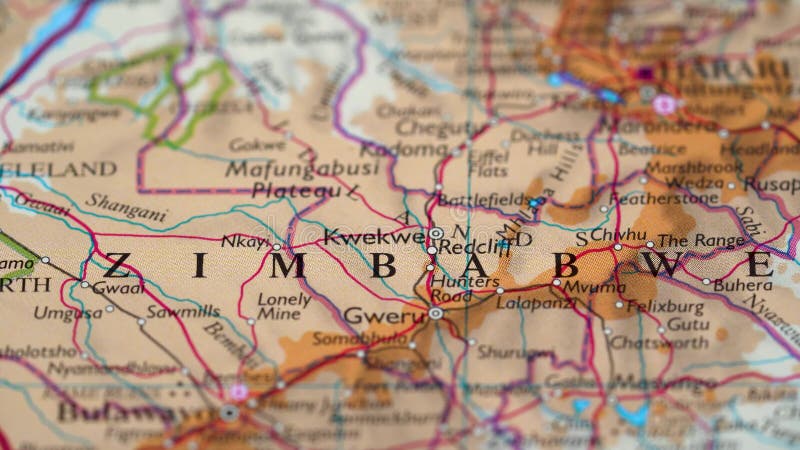 Zimbabwe Highlighted on a World Map 4K Stock Footage - Video of atlas ...