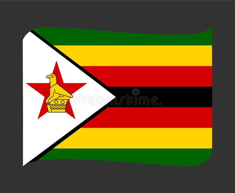Zimbabwe Flag National Africa Emblem Ribbon Icon Stock Illustration ...