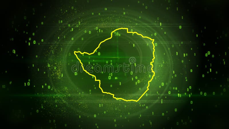 Zimbabwe Map on Digital Background Stock Illustration - Illustration of ...