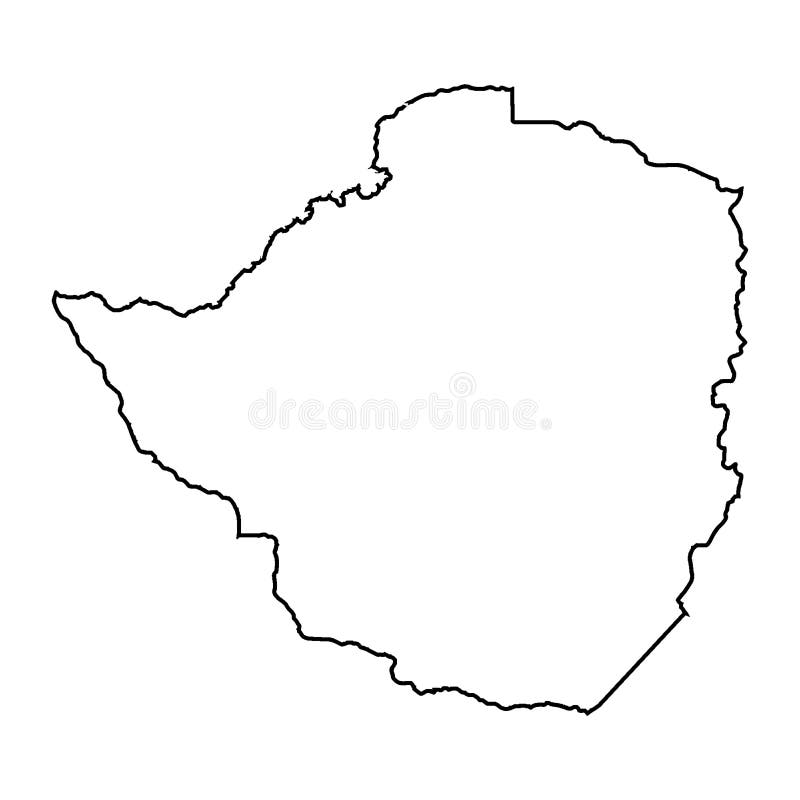 Map of Zimbabwe - outline stock illustration. Illustration of flat ...
