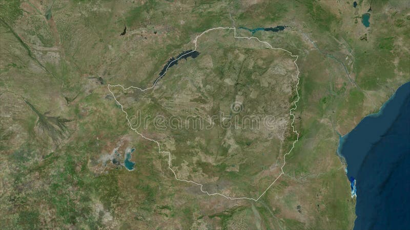 Zimbabwe Outlined. High-res Satellite Stock Illustration - Illustration ...