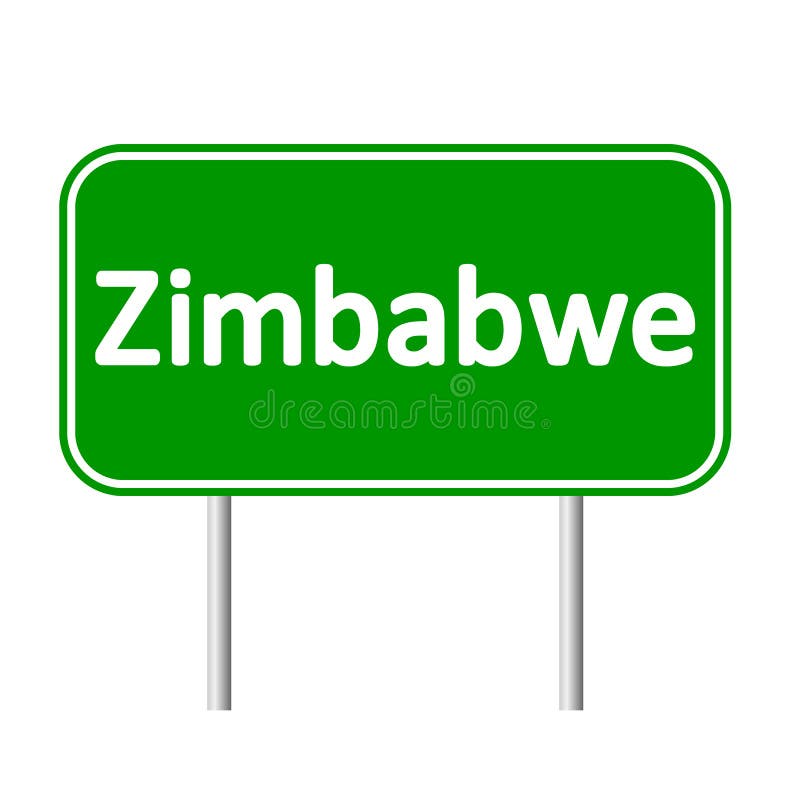 Zimbabwe map on road sign. stock vector. Illustration of outline ...