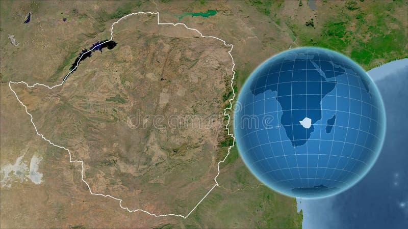 Zimbabwe and Globe. Bumps Shaded Stock Footage - Video of land ...