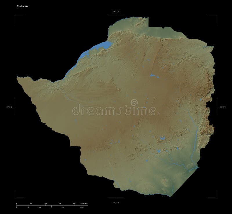 Zimbabwe Shape on Black. Physical Stock Illustration - Illustration of ...