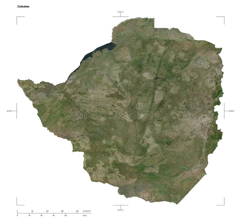 Zimbabwe Shape on White. High-res Satellite Stock Illustration ...