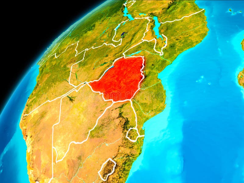 Zimbabwe from space stock image. Image of country, borderline - 113685299