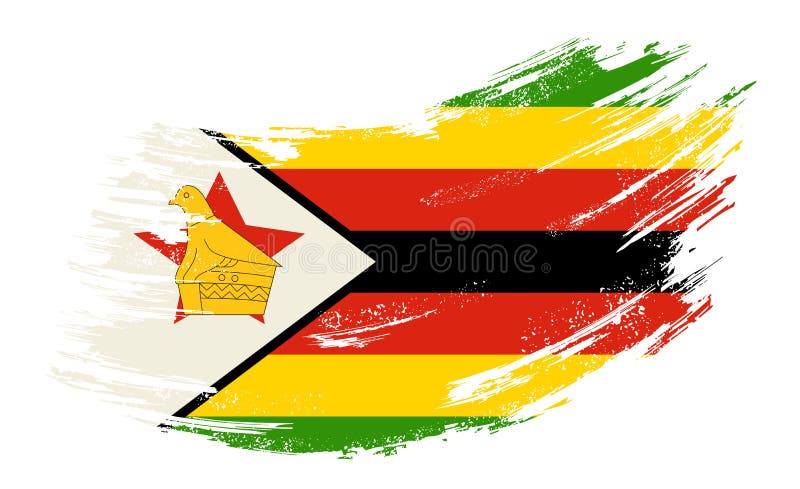 Zimbabwean Flag Grunge Brush Background. Vector Illustration. Stock ...