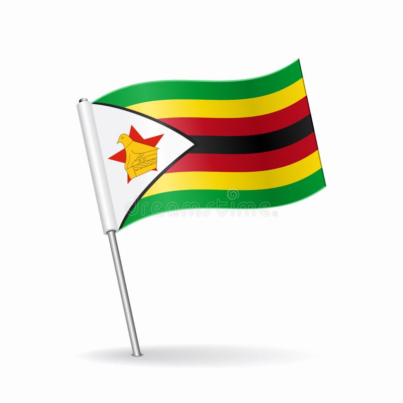 Zimbabwean Flag Map Pointer Layout. Vector Illustration. Stock Vector ...