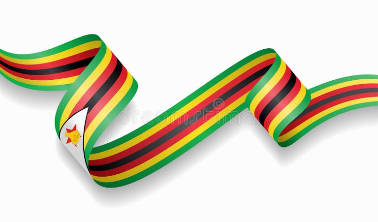 Zimbabwean Flag Wavy Abstract Background. Vector Illustration. Stock ...
