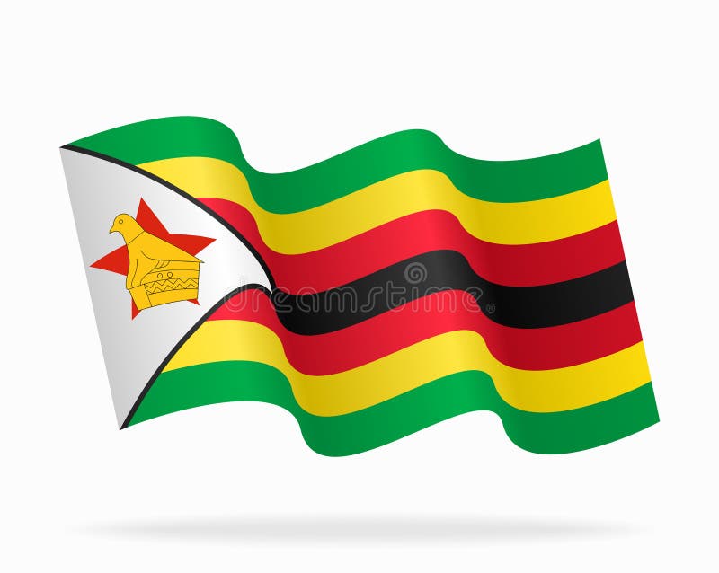 Zimbabwean Flag Wavy Background Layout. Vector Illustration. Stock ...
