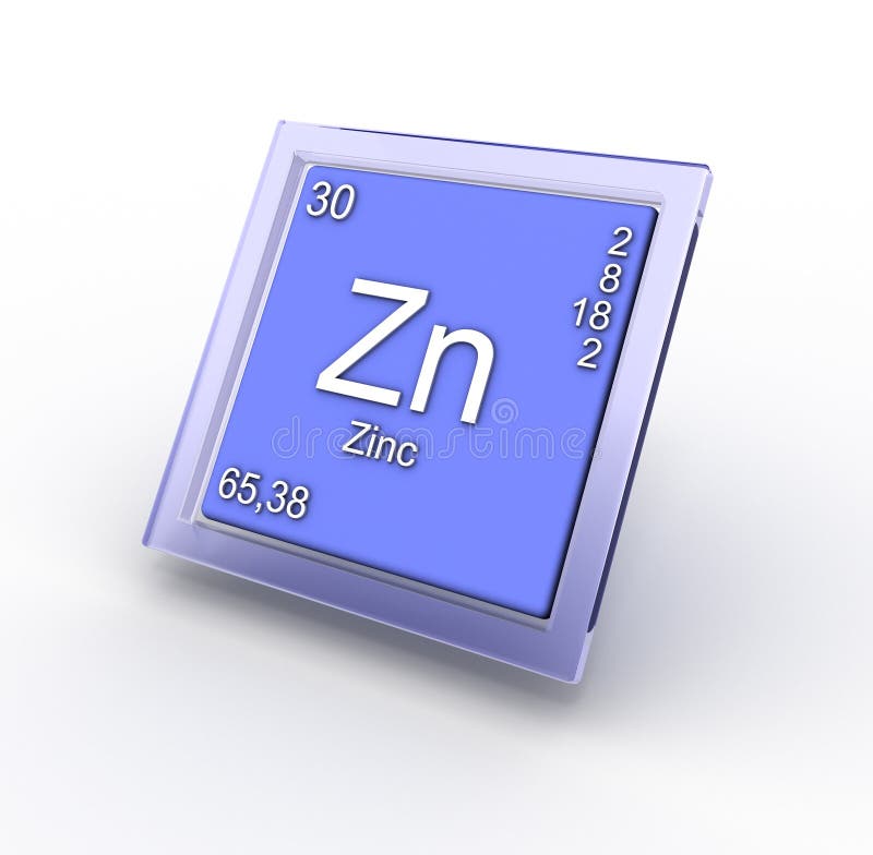 Zinc chemical element sign stock illustration. Illustration of bullion ...