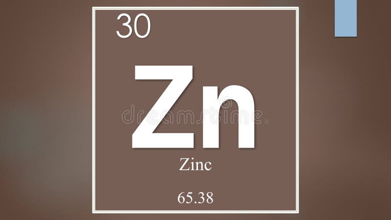 Zinc Chemical Element Symbol on Brown Simple Background Stock ...