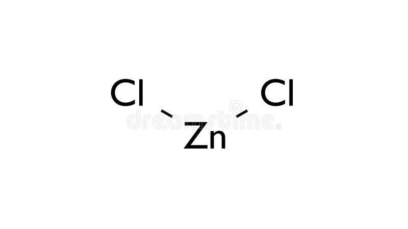 Zinc Chloride Molecule, Structural Chemical Formula, Ball-and-stick ...