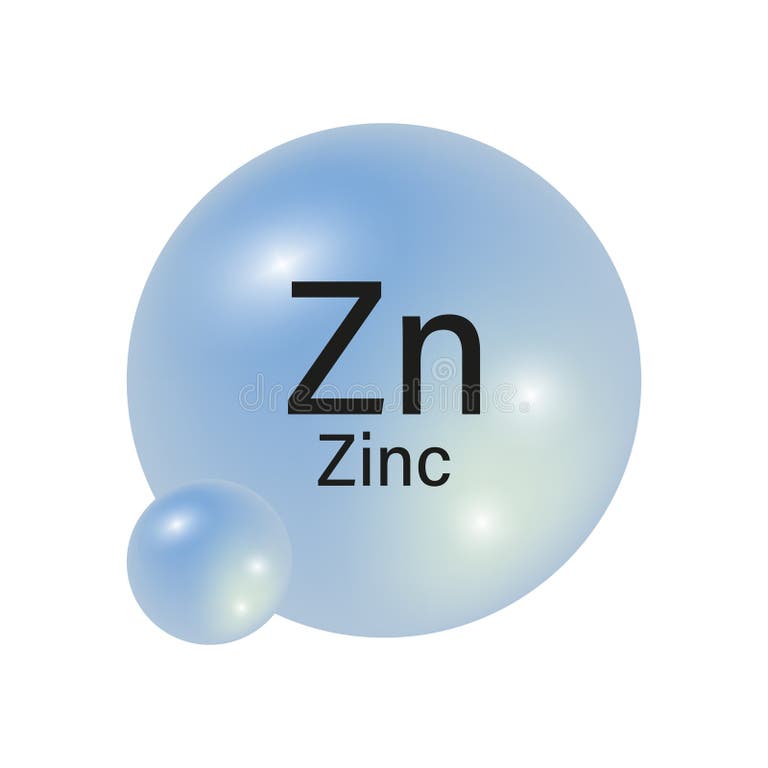 Zinc Element Icon. Zn Symbol. Blue Gradient Spheres. Vector ...