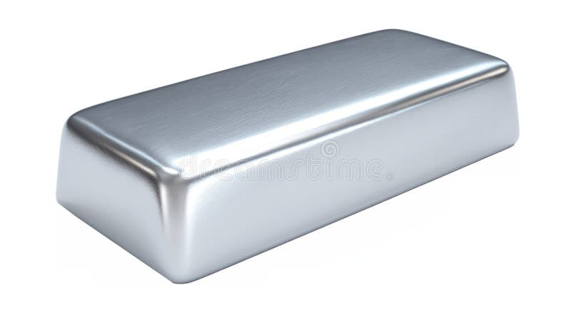 Zinc Metal Ingot with Matte Silver Surface and Soft Corners, Isolated ...