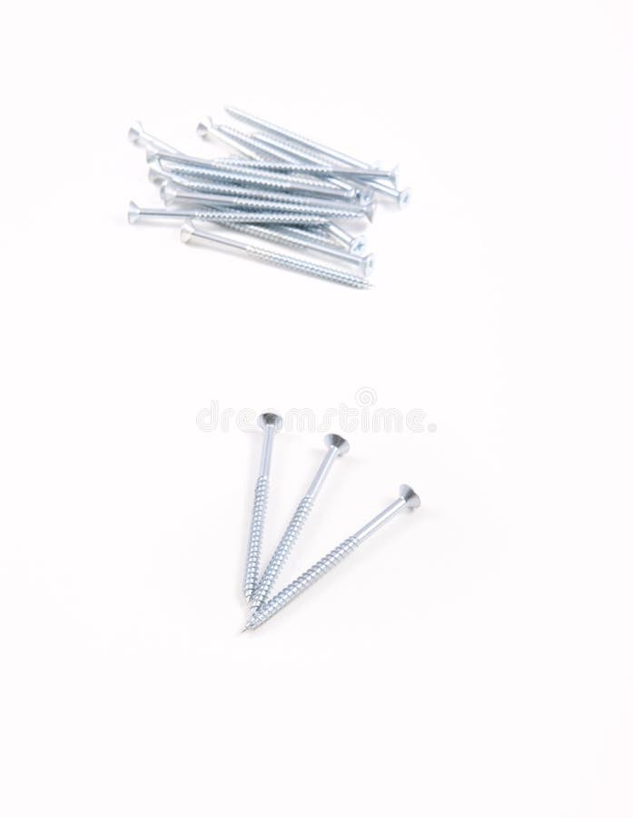 Zinc Plated Screws on White Background Stock Photo - Image of white ...