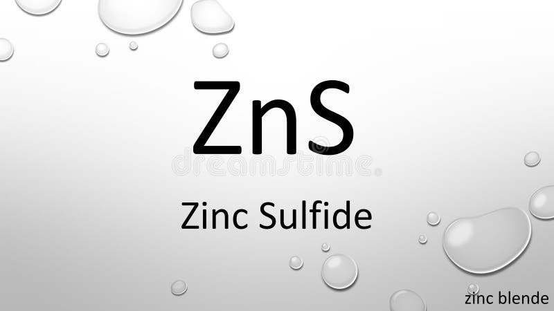 Zinc Sulfide Chemical Formula on Waterdrop Background Stock ...