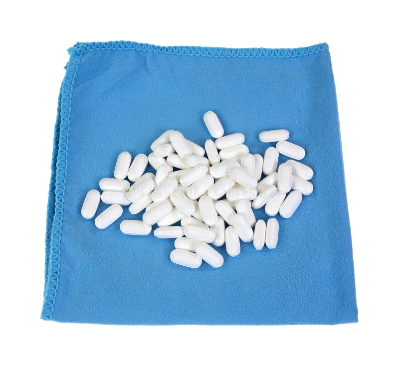 Zinc Tablets on Blue Cloth stock photo. Image of cloth - 32464538