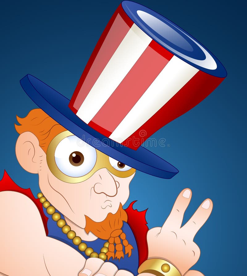 Zio Sam Victory Sign illustrazione di stock. Illustrazione di militare ...