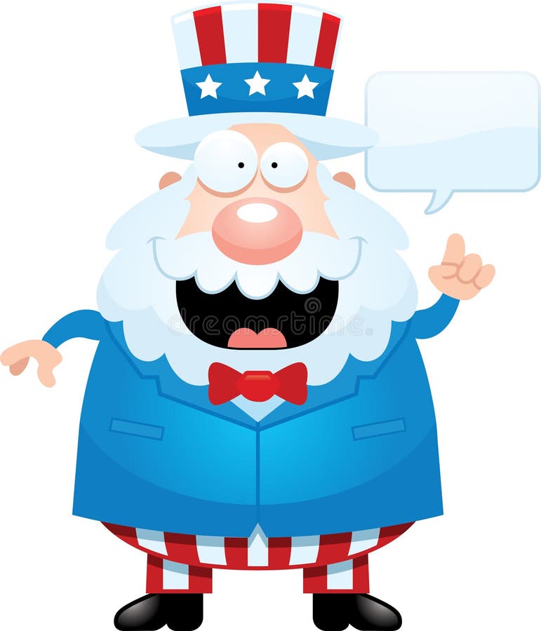 Zio Sam Talking Del Fumetto Illustrazione Vettoriale - Illustrazione di ...