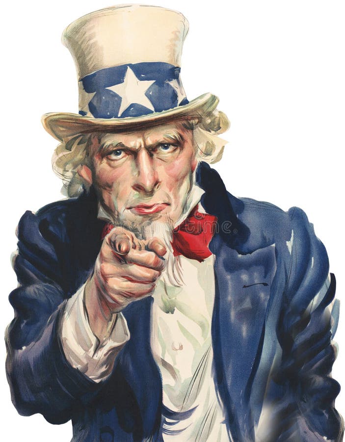 Zio Sam Wants You Isolated fotografia stock. Illustrazione di manifesto ...