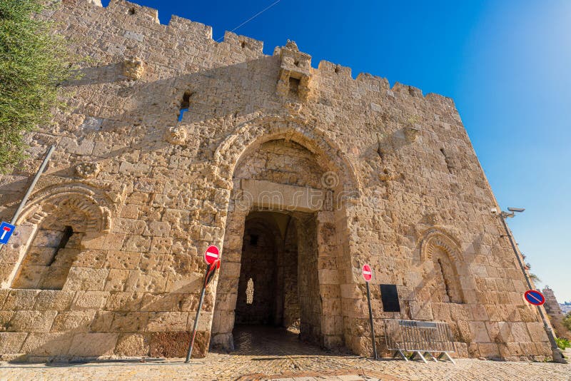 Zion Gate in the Old City of Jerusalem, Isreal Stock Image - Image of ...