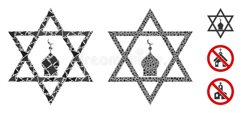 Zion Mosaic Icon of Trembly Pieces Stock Vector - Illustration of ...