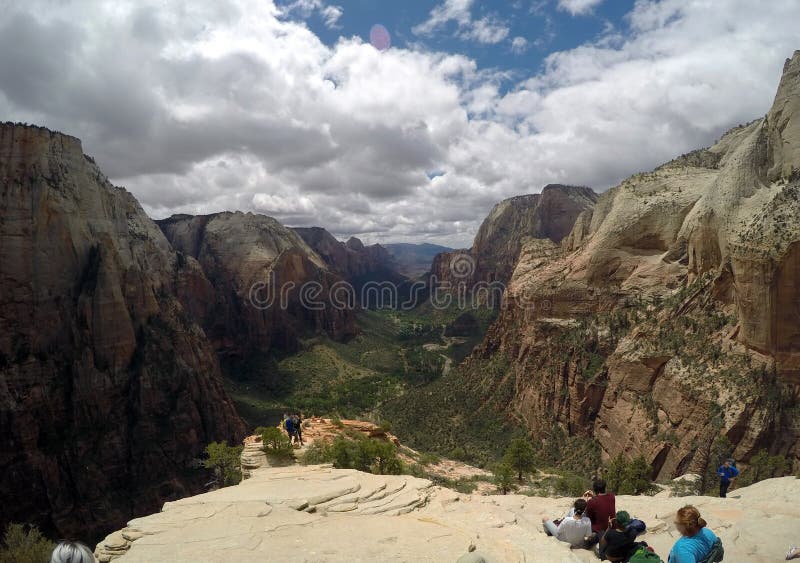 Zion National Parc Angels Landing Hiking Editorial Image - Image of ...