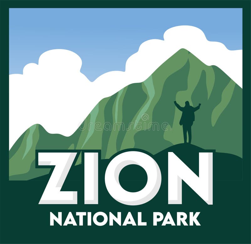 Zion National Park with Beautiful Natural Views Stock Illustration ...