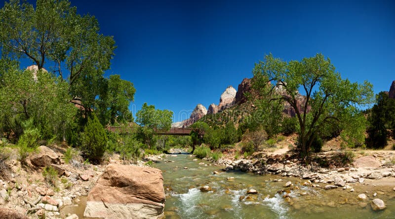 Zion National Park Stream stock photo. Image of khaki - 20894096