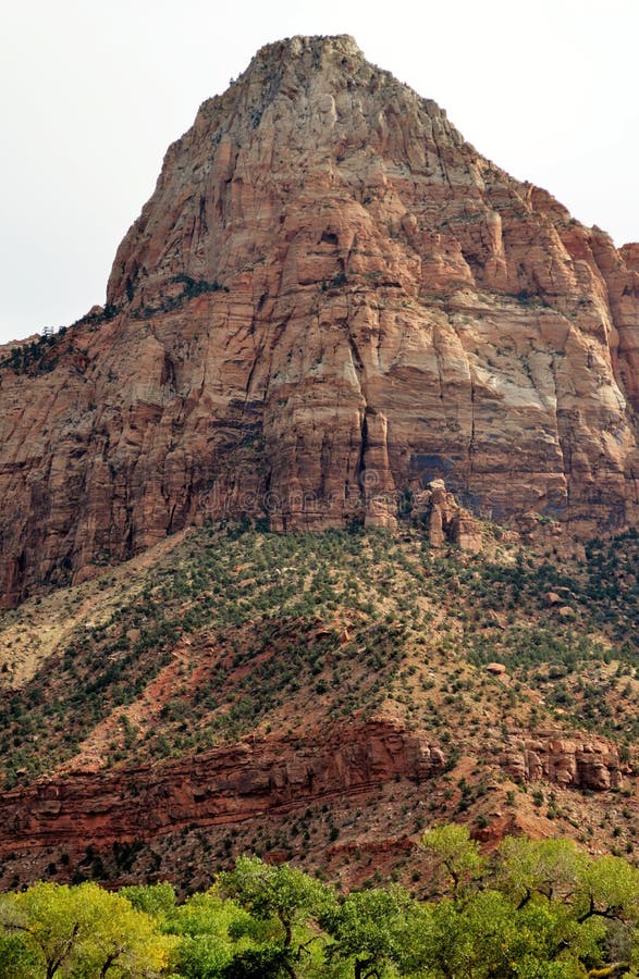 Beautiful Red Mountains in Zion National Park Utah Stock Image - Image ...