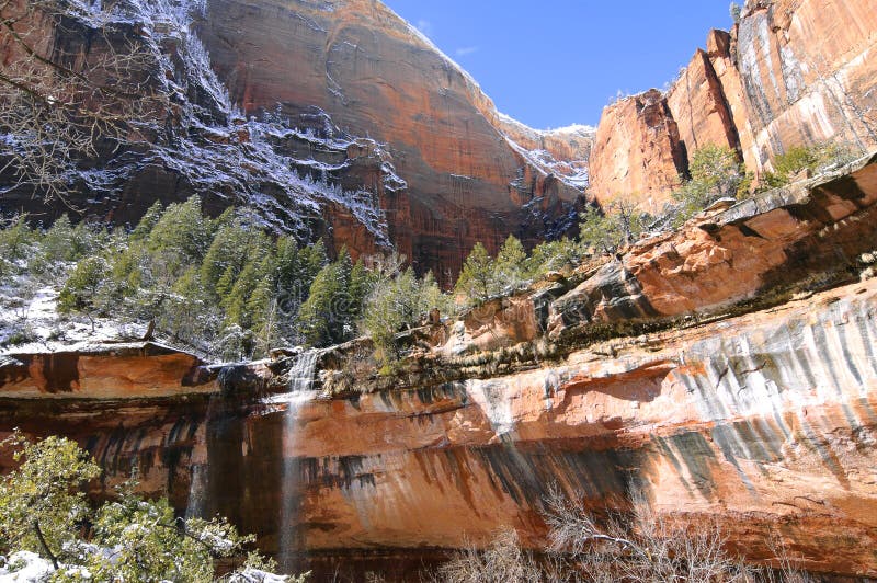 Red White Canyon Walls Zion National Park Utah Stock Photo - Image of ...