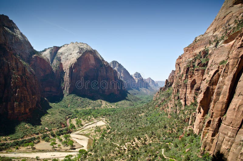 Zion national park valley stock photo. Image of tree - 25941310