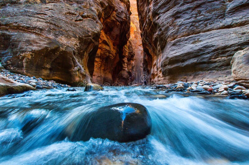 Zion National Park`s River Water Stock Image - Image of canyons, zion ...