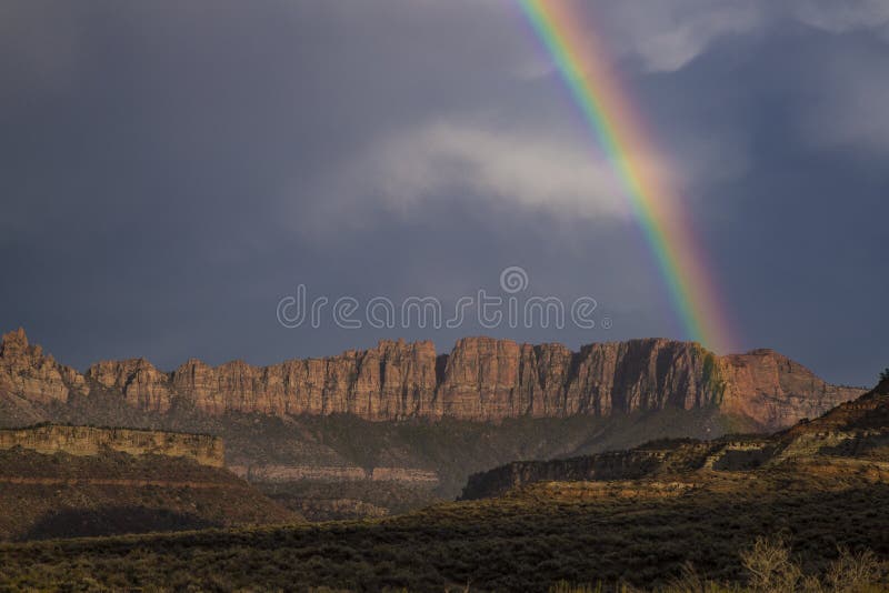 Zion Rainbow stock image. Image of zion, southwest, rain - 178946589