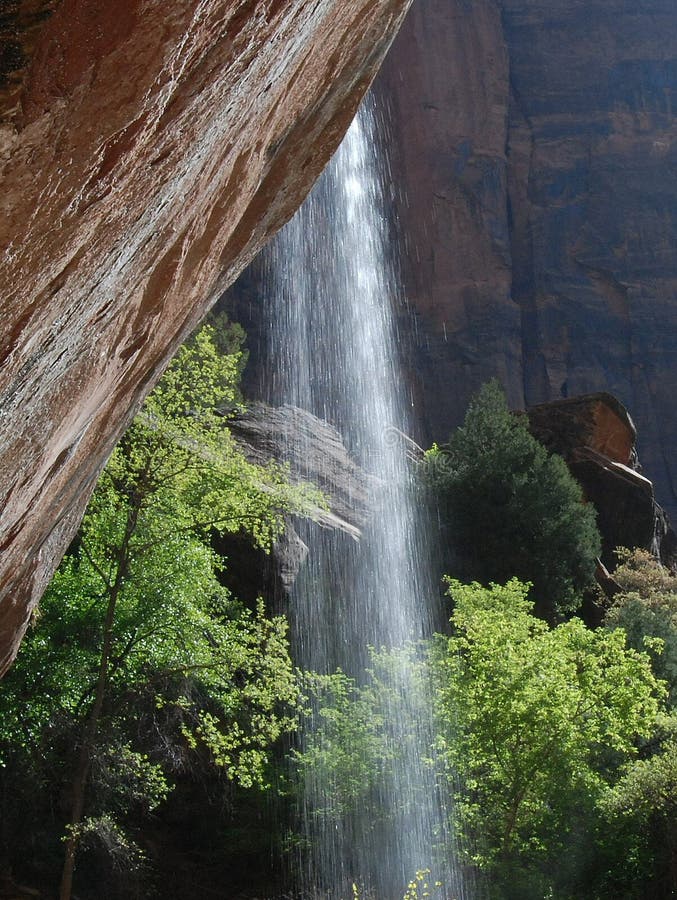 Zion Waterfall stock image. Image of national, travel - 7398243