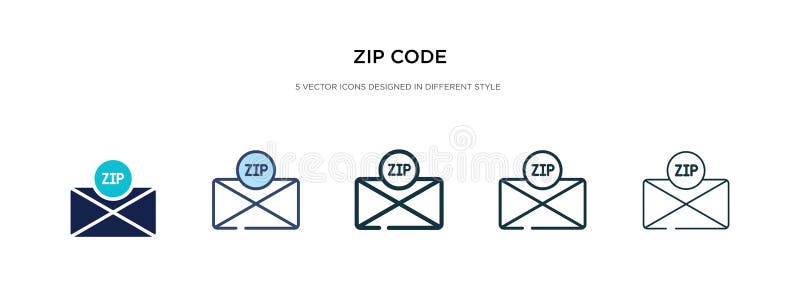 Zip Code Icon in Different Style Vector Illustration. Two Colored and ...
