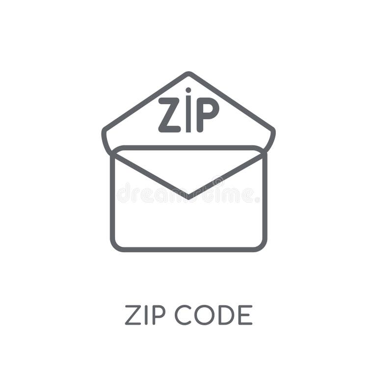 Zip Code Linear Icon. Modern Outline Zip Code Logo Concept on Wh Stock ...