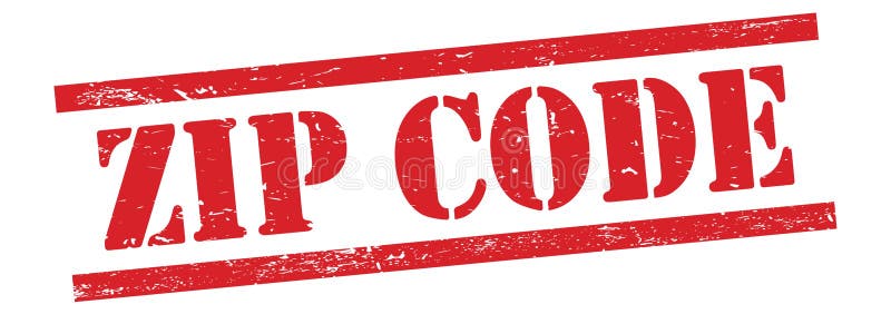 ZIP CODE Text on Red Grungy Lines Stamp Stock Illustration ...