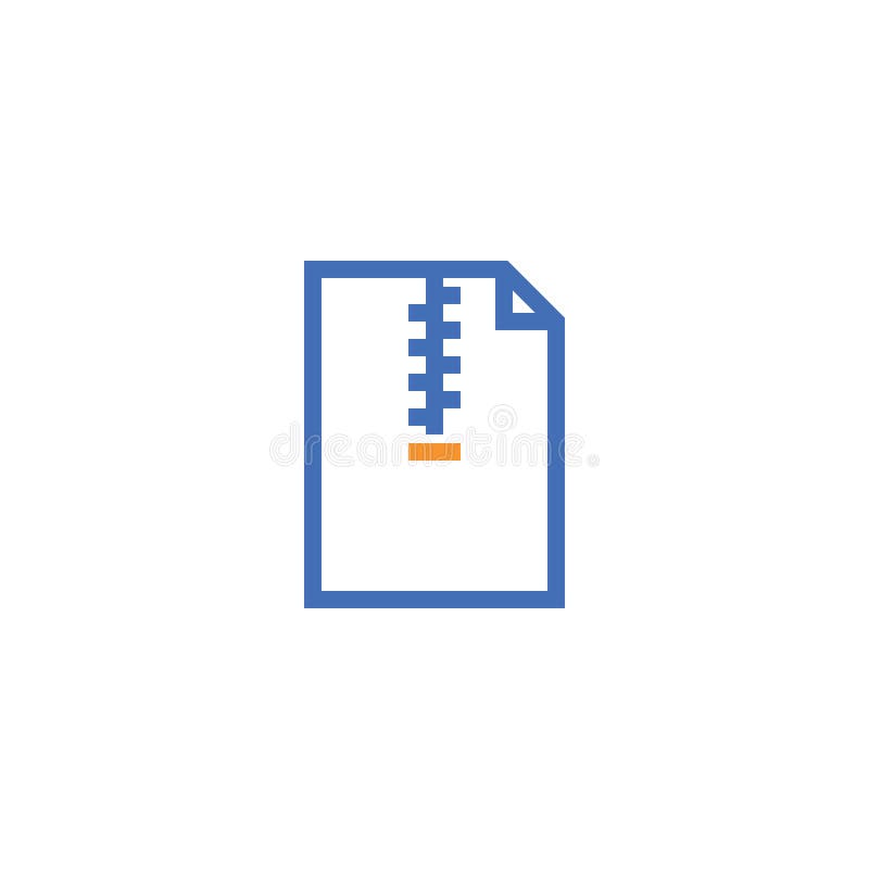 Zip Document Paper Outline Icon. Isolated Note Paper Icon in Thin Line ...