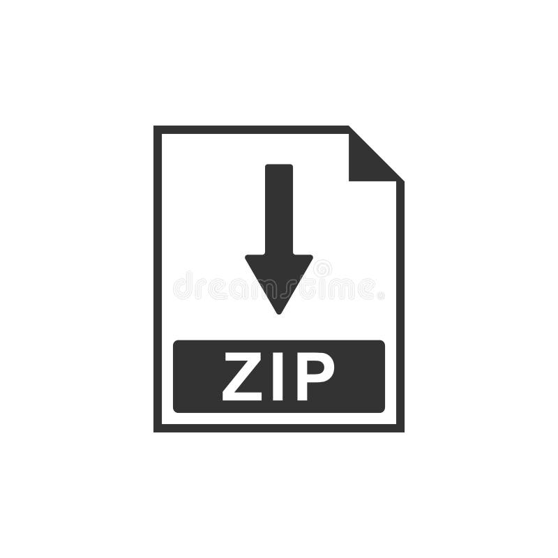 ZIP File Document Icon. Download ZIP Button Icon Isolated Stock Vector ...