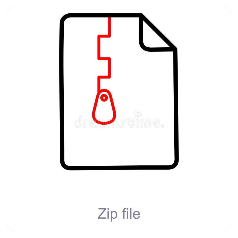 Zip File and Zip Icon Concept Stock Vector - Illustration of interface ...