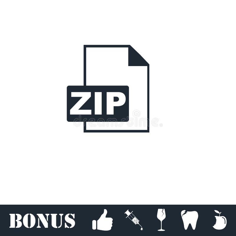 ZIP file icon flat stock vector. Illustration of creative - 151734609