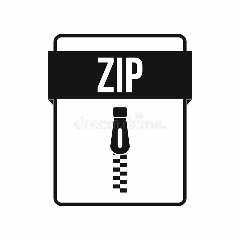 ZIP File Icon, Simple Style Stock Vector - Illustration of rectangle ...