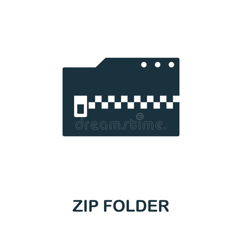 Zip Folder Icon. Simple Element from Data Organization Collection Stock ...