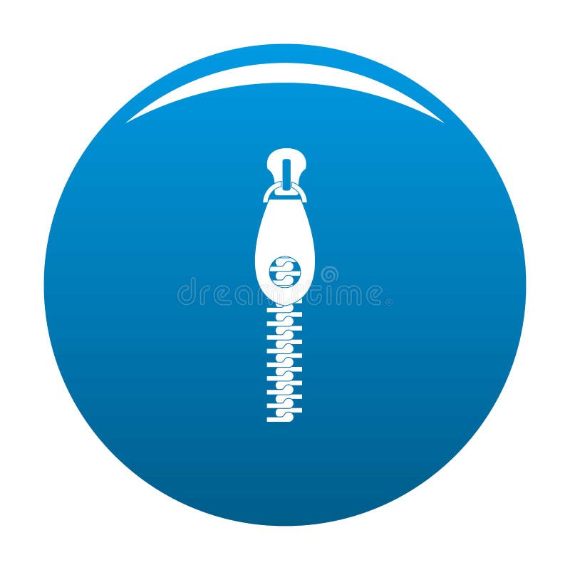 Zip with Hole Icon Vector Blue Stock Vector - Illustration of open ...